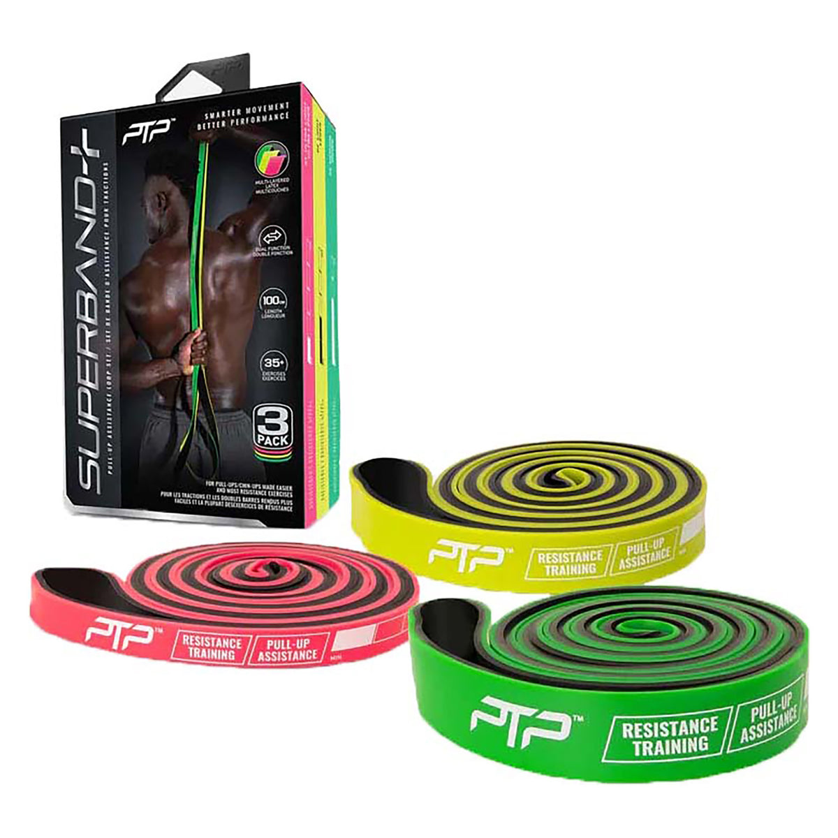 PTP SuperBand Dual Colour 3 Pack Combo Resistance Bands
